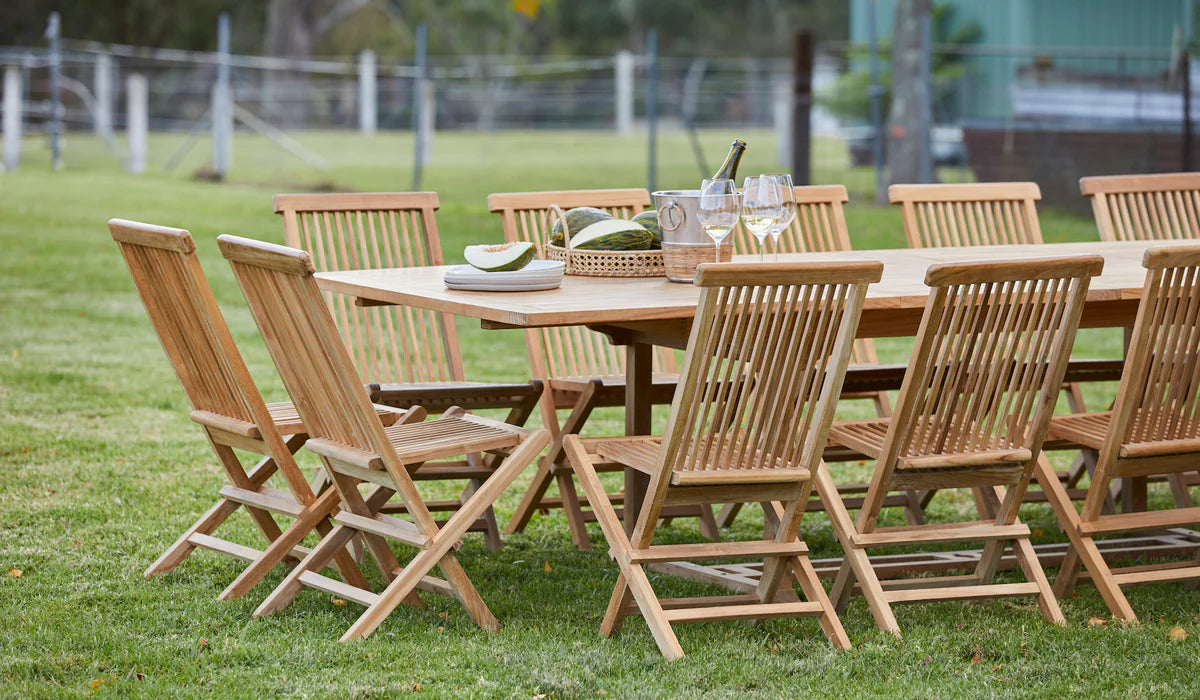 Plantation timbers teak folding chair store